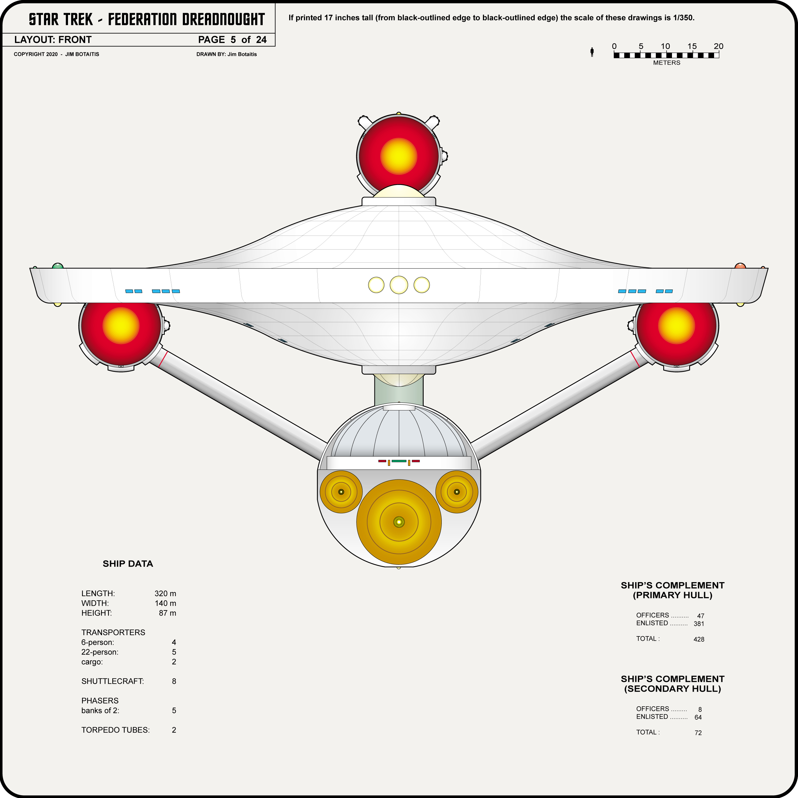JBOT Decals - Federation Dreadnought (Star Trek - TOS)